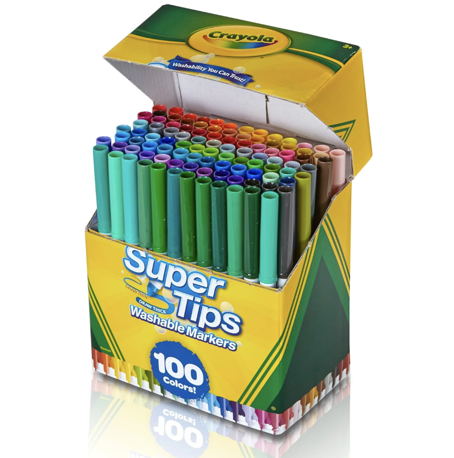 Crayola Super Tips Markers Set of 100 - The BEST Set of Crayola Magic ...